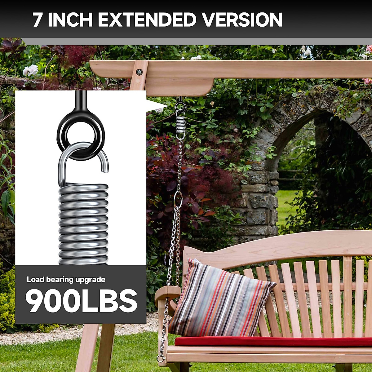 XIEKRAB 7 inch Eye Bolts - 4 Pcs Eyes Hooks Screw Heavy Duty 900 lbs Breaking Strength Black Rust-Resistant, Self Tapping Eyelet Screw for Wood Securing, Hammock Stand, Indoor & Outdoor Use