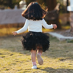 Colorful Childhood Baby Girls Tutu Skirt Toddler 6 Layered Tulle Tutus 1-8T Black Size 5-6T