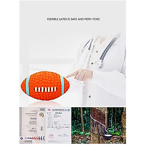 LifeCom Latex Dog Chew-Fetch Ball/Squeaky Dog Rugby/Football for Pet Toy/Floating Ball for Interactive Fetch & Play (Large)