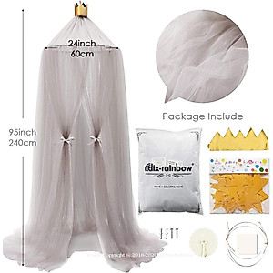 dix-rainbow Mosquito Net Bed Canopy,Elegant King/Queen Size Canopy Bed Curtains for Girls,Stylish Dome Mosquito Netting Bed Tent, Decor for Baby Cribs, Kid Beds, and Adult Beds