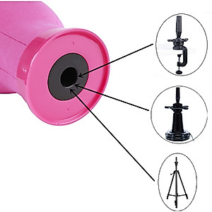 22 Inch Canvas Block Head Pink Wig Head with Wig Stand Tripod Mannequin Head Stand for Wigs Trimming Making Display.(22 Inch Pink)