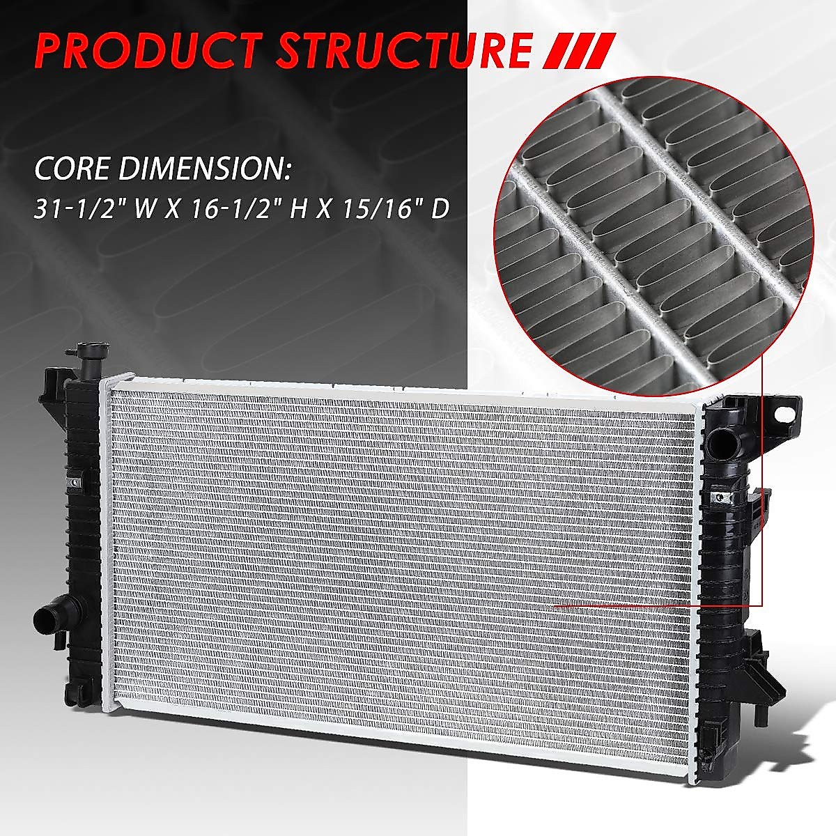 DPI 13099 Factory Style 1-Row Cooling Radiator Compatible with Ford F-150 Expedition Lincoln Navigator 4.6L 5.4L 6.2L AT 2009-2014, Aluminum Core