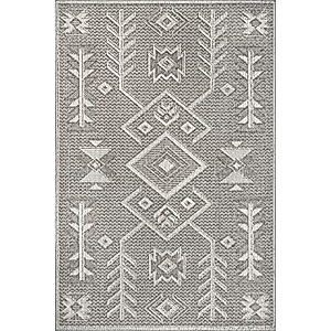 nuLOOM Theresa Textured Southwestern Area Rug, 8' 10" x 12', Grey