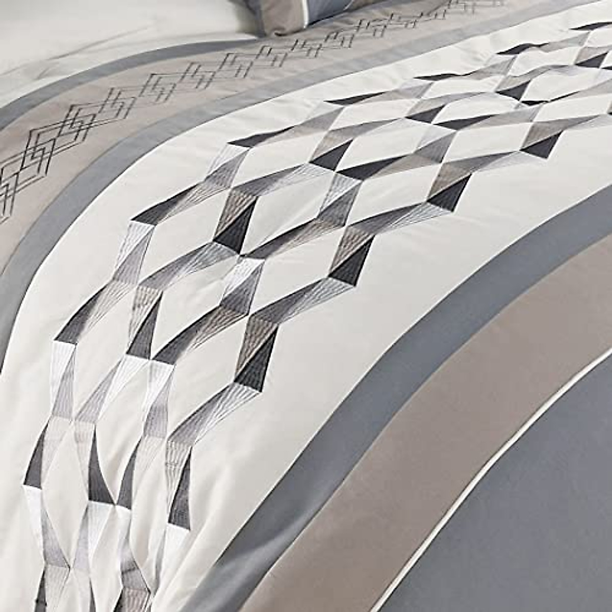 Riverbrook Home Country Manor Comforter Set, King, Beren - Blue/Tan/Ivory, 7 Piece Set