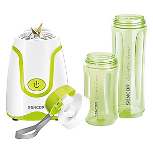 Sencor SBL2201GR 300W Smoothie Blender with 2 Impact Resistant BPA Free Bottles, Green