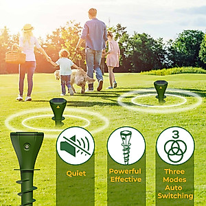 Solar Powered Mole Repellent for Lawns Screw Gopher Repellent Quiet Outdoor Vibration Deterrent Get Rid of Snake Vole Racoon Armadillo and Other Burrowing Pests (8 Pack)