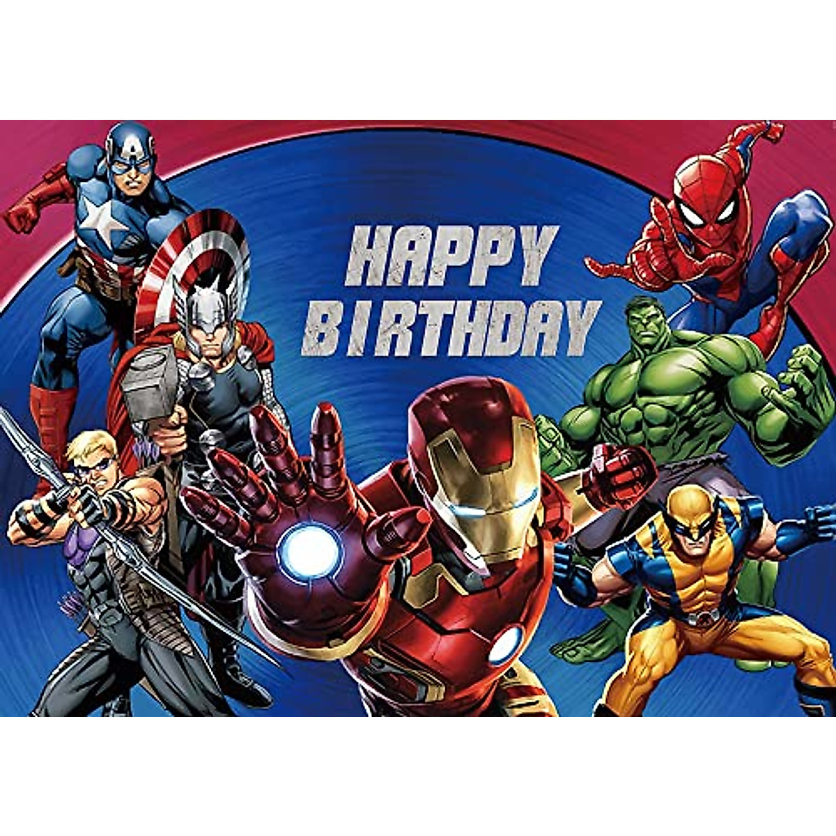 Cartoon Superhero Theme Photography Backdrop Happy Birthday Party Banner Photo Background 5x3FT Cake Table Decoration Studio Booth Props