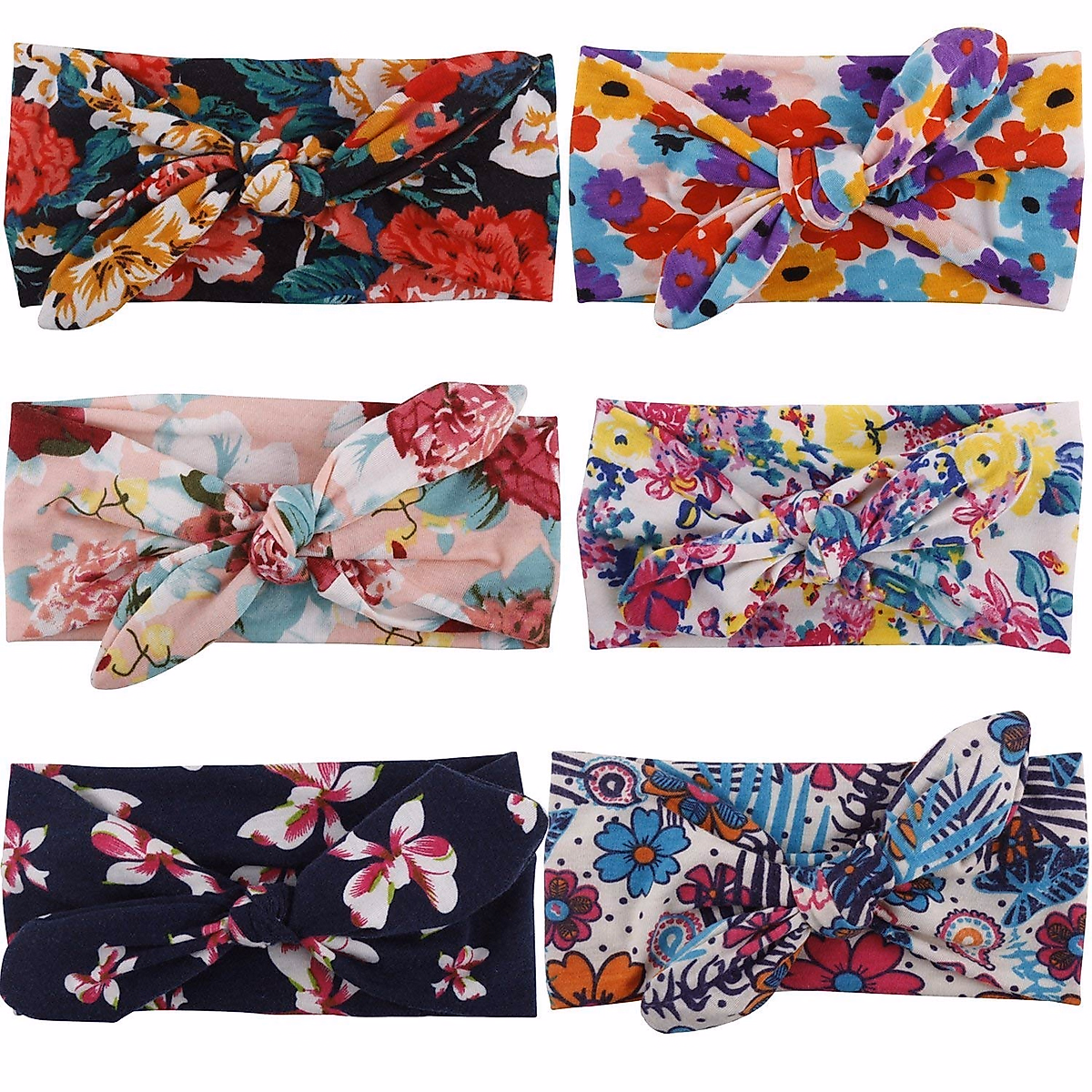 My Little Baby Baby Girl Newest Turban Headband Head Wrap Knotted Hair Band 6 pack