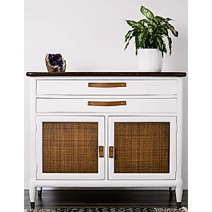 KEYAIIRA - Leather and Brass Drawer Handle - minimal furniture knobs modern kitchen handle pulls for cabinets farm house Scandinavian dresser hardware