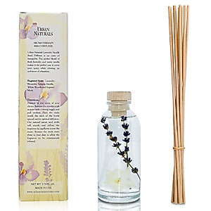 Urban Naturals Lavender Vanilla Reed Diffuser Set | Room Scent Infuser with Real Lavender & Natural Flowers | Soothing Scent Makes a Great Housewarming Gift | Great Idea