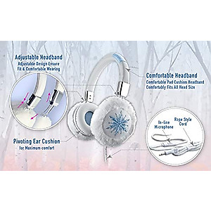 eKids M48 Disney Frozen 2 Kids Headphones Fashion with Built in Microphone, Stream Audio Playback Disney Plus, Adjustable Kids Headband Home Travel