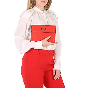 Burberry Womens D-Ring Leather Pouch, Red
