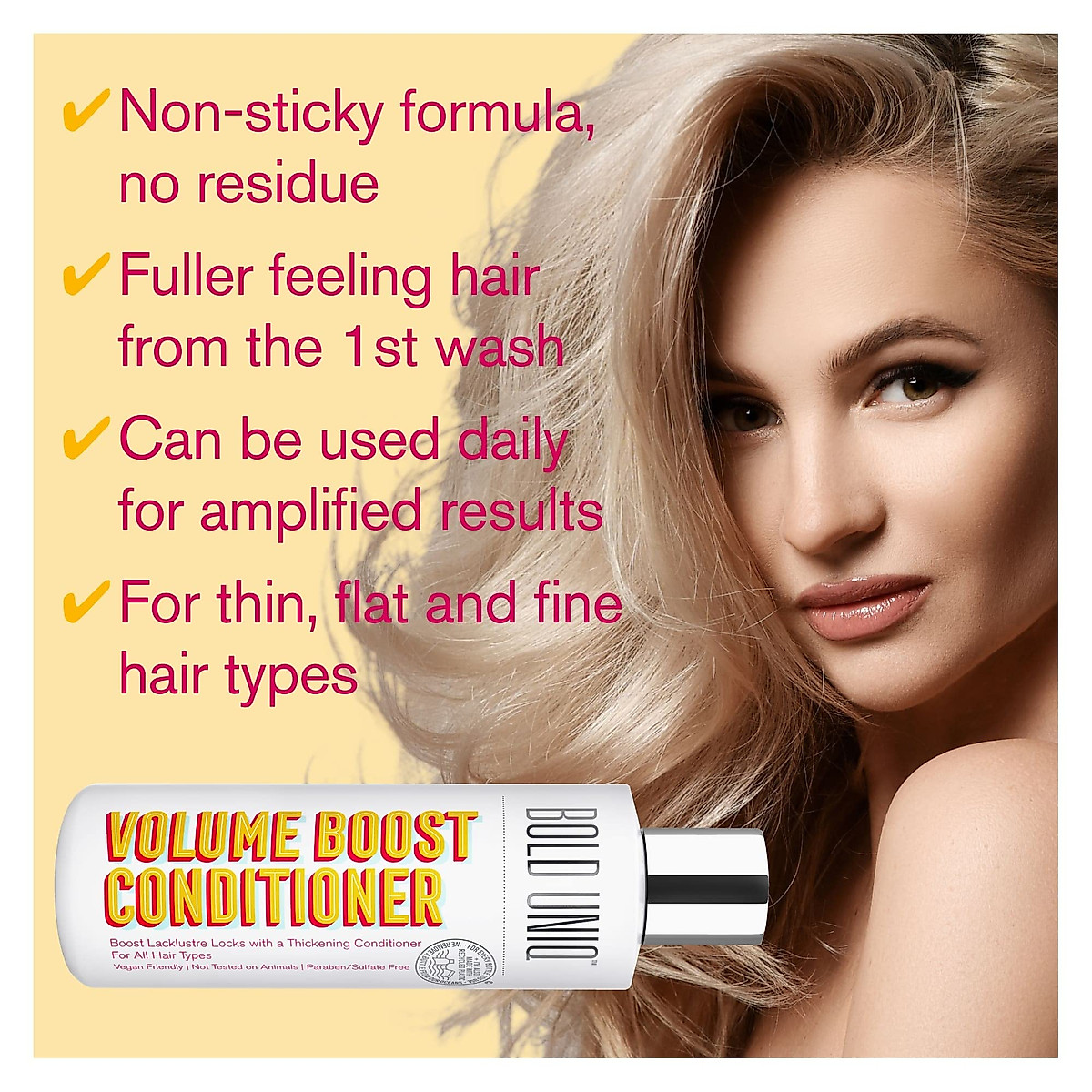 Volumising Conditioner - Lightweight Hair Thickening Conditioner For Fuller Looking Hair in One Use - For Thin, Flat & Fine Hair - Enhanced Volume, Shine, Movement & Elasticity - Sulphate Free
