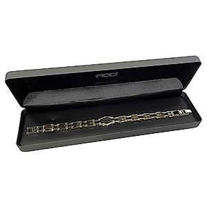 Harley-Davidson Mens Brass & Steel Bar & Shield Chain Bracelet Blk HSB0188 (7.5)