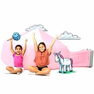 The Original Patented AirFort - Build A Fort in 30 Seconds, Inflatable Fort for Kids, Play Tent for 3-12 Years, A Playhouse Where Imagination Runs Wild, Fan not Included (Pretty in Pink)