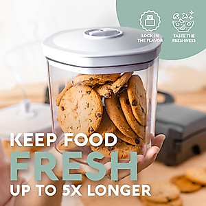 Avid Armor Vacuum Food Containers 3 Piece Set for Home Kitchen, Coffee Drinkers, Pasta Lovers Keep Your Food Fresh Cannister Sizes: 2L, 1.4L, and 0.7L Complete with Accessory Hose. BPA Free.