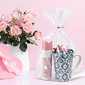 Morepack Cellophane Bags 10x14 Inches Clear Cellophane Treat Bags 100Pieces Cellophane Gift Bags