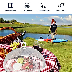 Food Tents 1pc Mesh Food Cover, Stainless Steel Food Tent, Large Screen Food Cover Tent, Metal Mesh Food Cover for Indoor Outdoor Picnic Caming (15.7inch/ 40cm) Picnic Accessories