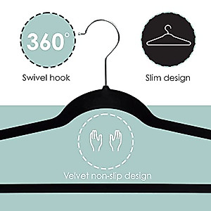 10 PACK VELVET HANGER BLACK