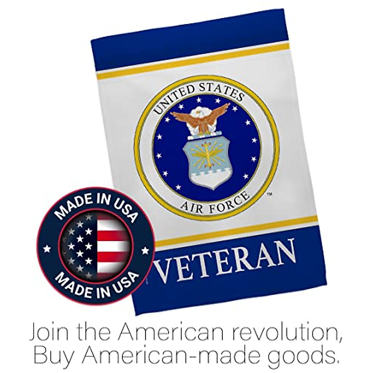 USA Decoration Air Veteran Garden Flag Armed Forces USAF United State American Military Retire Official House Decoration Banner Small Yard Gift Double-Sided, 13"x 18.5", Thick Fabric