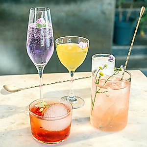 2 Pcs 12 Inches Bar Spoon, Long Handle Mixing Stirrers for Drink, Briout Stainless Steel Bar Cocktail Shaker Spoon, Gold