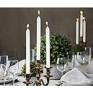 BOLSIUS 10 Count Household White Dinner Candles - 9 Inches - Premium European Quality - Approx. 8 Hours Burn Time - Unscented Dripless and Smokeless, Restaurant, Wedding, Spa, and Party Candlesticks