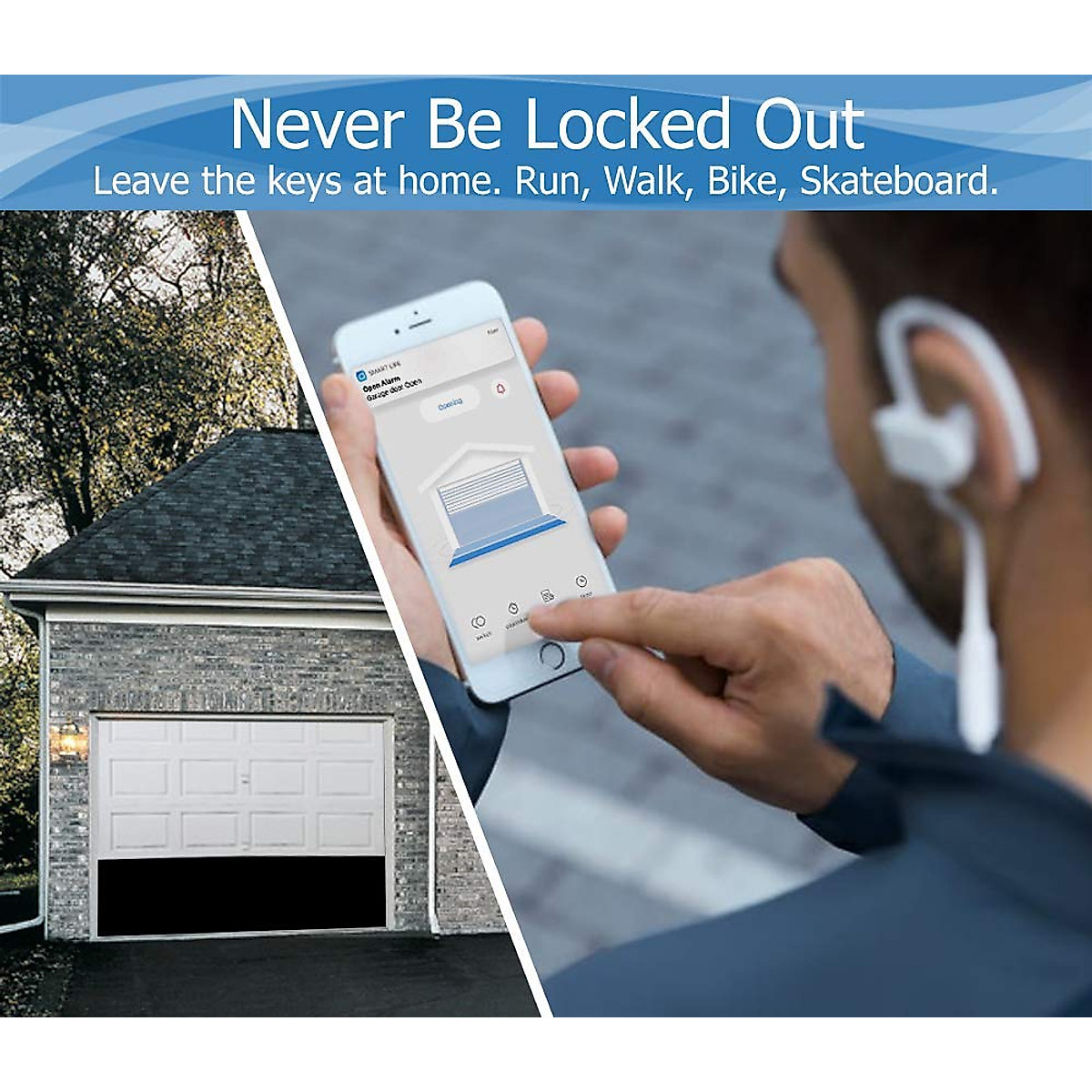 eKyro Smart Garage Door Opener - Universal WiFi Remote Controller Compatible with Alexa, Google Home, iPhone, Siri, Android, Door Left Open Alert, Door Security Systems, Updated Model