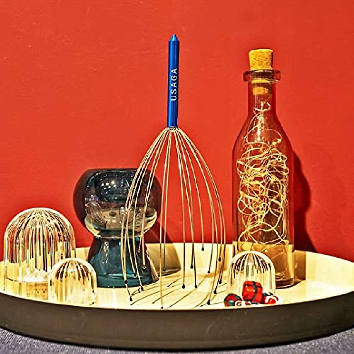 USAGA Head Scratcher, 20 Finger Head Massager, Scalp Massager, Head Whisk Massager for Head Body Stress Relax [2-Pack] Updated Version