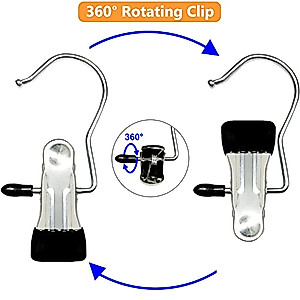 Boot Hangers for Closet, 12 Pack Hanging Clips Hook Clothes Pins for Laundry, Hanger Clips Towel Clips Boot Organizer for Home and Travel, Clothespins Clip Hangers for Pants Hats Socks Gloves