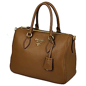 Prada Vitello Leather Cannella Brown Phenix Handbag 1BB023