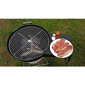 BBQ Dragon Grill Table - Fits 22" Weber Charcoal Grills, Weber Grill Accessories - Strong & Sturdy BBQ Table Shelf, Kettle Table - Weber Kettle Grill Accessories Folds to Store Inside Barbecue Grill
