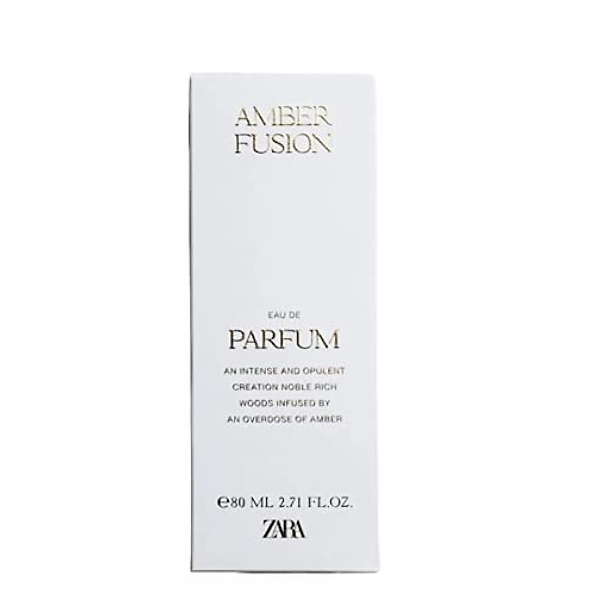 Zara AMBER FUSION 80 ML (2.7 FL. OZ) - A BRIGHT, ELEGANT AND INTENSE FRAGRANCE