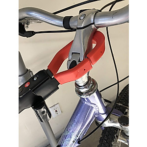 SPAREHAND Universal Adjustable Bike Frame Adapter for Rack Storage, Women's Bikes. Red Ends