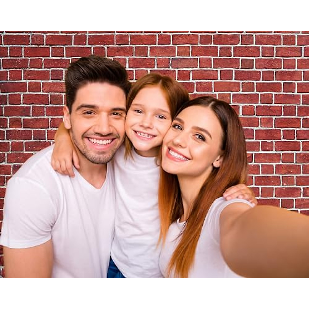 VitalCozy 10 x 8 Ft Brick Wall Backdrop for Photography Polyester Fabric Brick Photo Backdrop Brick Photo Background Photo Studio Props Banner for Graduation Newborn Birthday Party(Red)