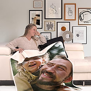 FrameStory Custom Blanket Photos and Text, Fully Customizable with Your Pictures and Message, Soft Sherpa Fleece Throw, 50" x 60"