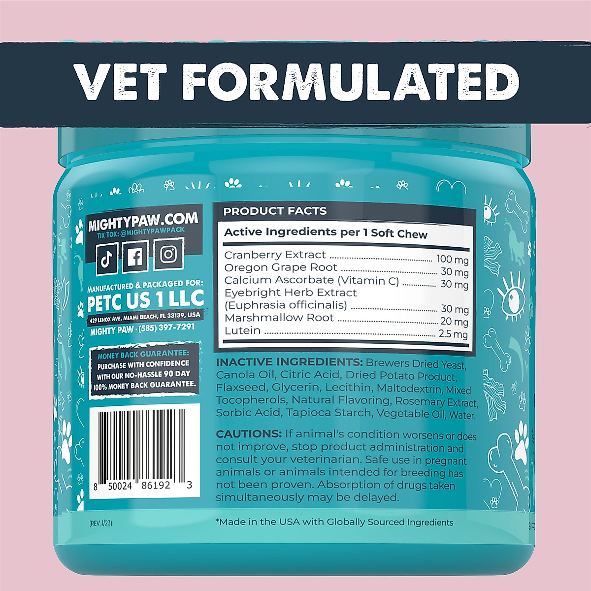 Mighty Paw Waggables Allergy Immune + Itch (Made in the USA) | Dog Allergy Chews Anti-Itch for Dogs. Dog Allergy Support Dog Vitamins for Skin and Coat Allergies. Omega 3 & Quercetin for Dogs (120 Ct)