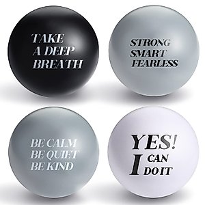 Zomiboo 20 Pieces Motivational Stress Balls Foam Balls Quote Stress Relief Ball Inspirational Relief Balls Hand Exercise Balls for Kids Relieve Motivating Encouraging Adult(Classic Color)