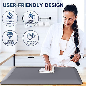 StepRite 4/5 Inch Thick Kitchen Mat Anti Fatigue Mat Kitchen Rugs Kitchen Decor Non-Slip, Stain Resistant, Waterproof Kitchen Mats Desk Mat for Kitchen, Office, Workshop, Grey, 17'' x 28''