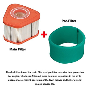 ZLKSKER 595853 597265 Air Filter Replace for B&S 123P02 123P07 123P0B 125P02 115P05 Series Engine Lawn Mower Air Cleaner (1)