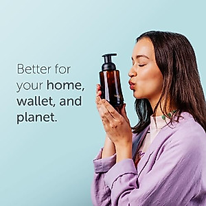 Tirtyl Hand Soap Duo Kit - 2 Amber Glass Foaming Dispensers + Storage Tin + 6 Tablet Refills (48 fl oz total - 6x 8 fl oz) - NEW Formula - Compostable Packaging - Variety Fragrances