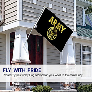 ANLEY Fly Breeze 3x5 Foot US Army Gold Crest Flag - Vivid Color and Fade proof - Canvas Header and Double Stitched - United States Military Flags Polyester with Brass Grommets 3 X 5 Ft