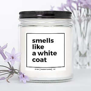 YouNique Designs Future Doctor Gifts Candle 9 oz - White Coat Ceremony Gifts, Medical Student Gifts, Med Student Gift & Medical School Graduation Gifts for Medical Students (Mahogany Teakwood)
