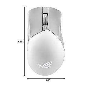ASUS ROG Gladius III Wireless Gaming Mouse, 36000 DPI, 6 Buttons, Replaceable Switches, Paracord Cable - White