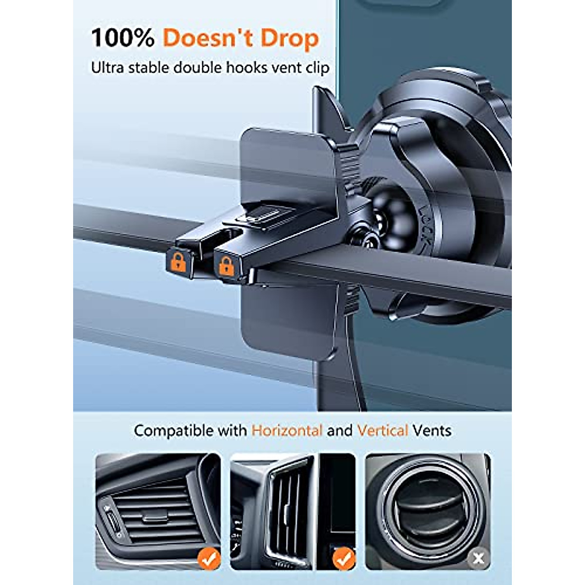 VICSEED 𝟮𝟬𝟮𝟯 𝗕𝗲𝘀𝘁 𝗖𝗮𝗿 𝗠𝗼𝘂𝗻𝘁 Car Phone Mount, 𝗨𝗽𝗴𝗿𝗮𝗱𝗲𝗱 Air Vent Phone Holder for Car, Handsfree Cell Phone Car Mount Fit for iPhone 14 13 12 11 Pro Max Mini Plus Samsung