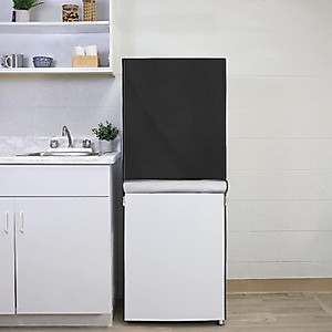 Dalema Outdoor Refrigerator Cover,600D Heavy Duty 100% Waterproof Upright Freezer Cover,Outside Stand Up Fridge Covers.Front Can Be Rolled-Up by Zippers.(Black,24" W x 30" D x 67" H)