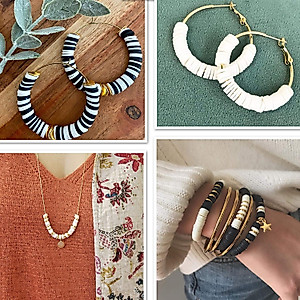 COIRIS 3400 Pcs Vinyl Heishi Beads Environmental Handmade Polymer Clay Spacer 6mm Disk Flat Beads for Surfer Chocker Necklace Bracelet Earrings Jewelry Making(RT-5 Mix-6)