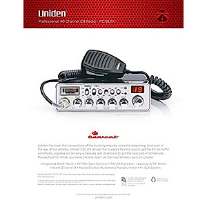 Uniden PC78LTX 40-Channel Trucker's CB Radio with Integrated SWR Meter, PA Function, Hi Cut, Mic/RF Gain, and Instant Channel 9,Silver