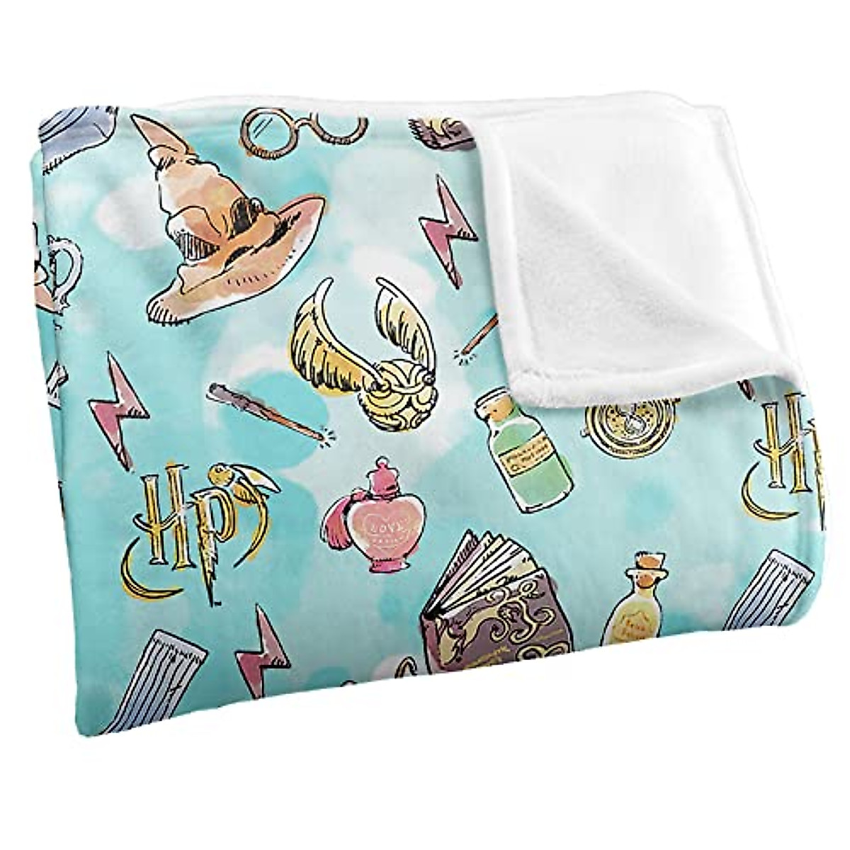 Harry Potter Water Color Pattern Officially Licensed Silky Touch Super Soft Throw Blanket 50" x 60"