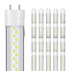 ELEKICO 20-Pack T8 Led Bulbs 4 Foot, 24W 3600LM 6500K Daylight 4' T8 Led Light Bulbs, Ballast Bypass, G13 Base Type B Dual-End Powered 4ft Led Tube Light, Led Replacement for Fluorescent Tubes