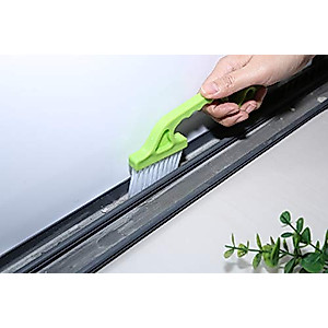 2pcs Hand-held Groove Gap Cleaning Tools Door Window Track Kitchen Cleaning Brushes(Green)